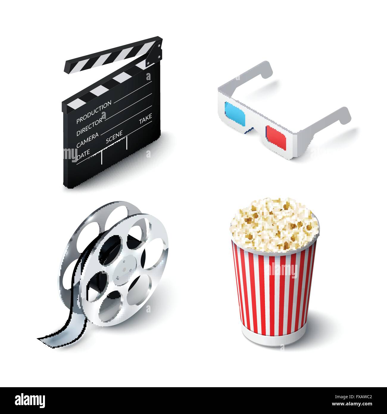 Cinema Realistic Set Stock Vector Image & Art - Alamy