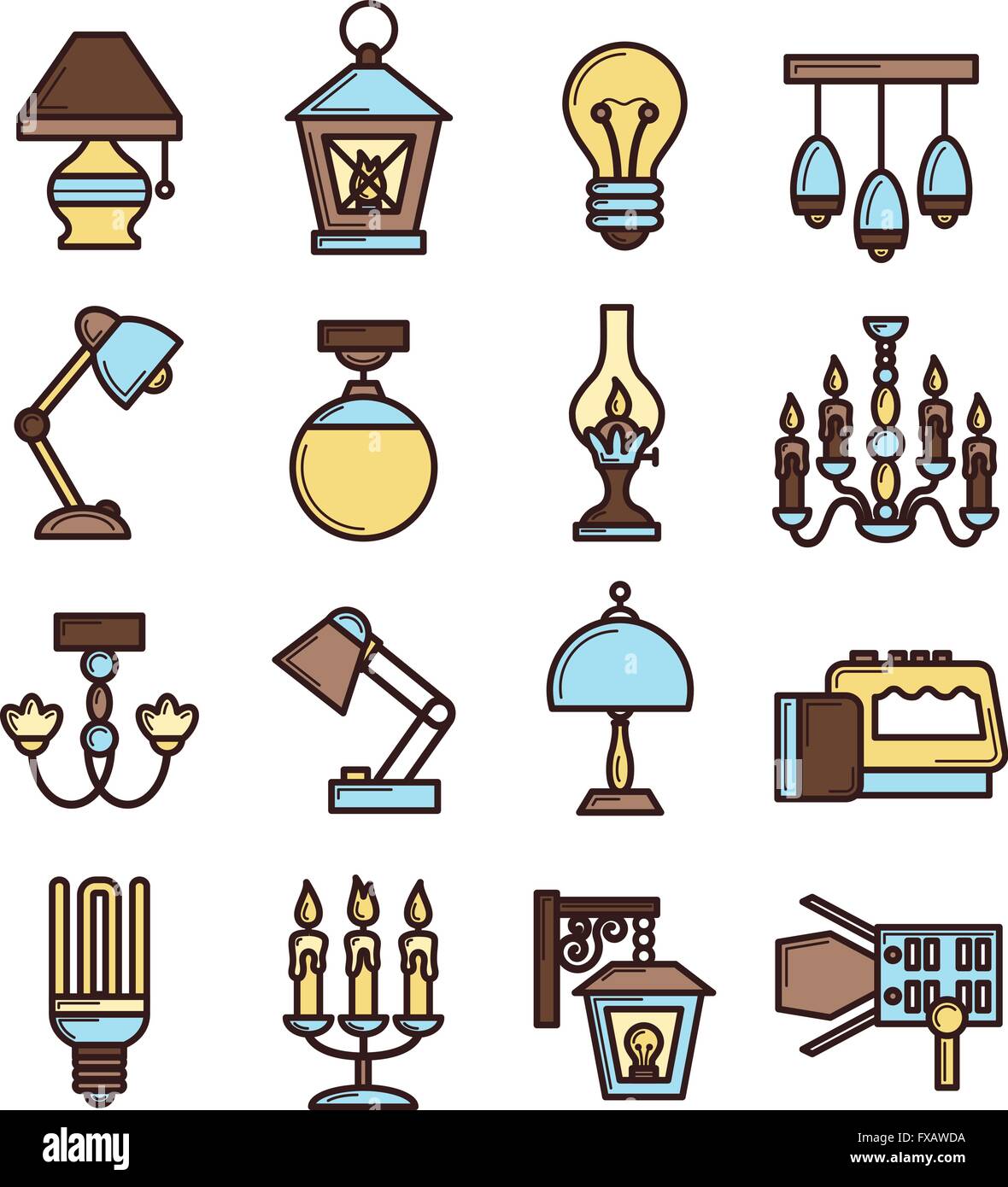 Light Icon Set Stock Vector Image & Art - Alamy