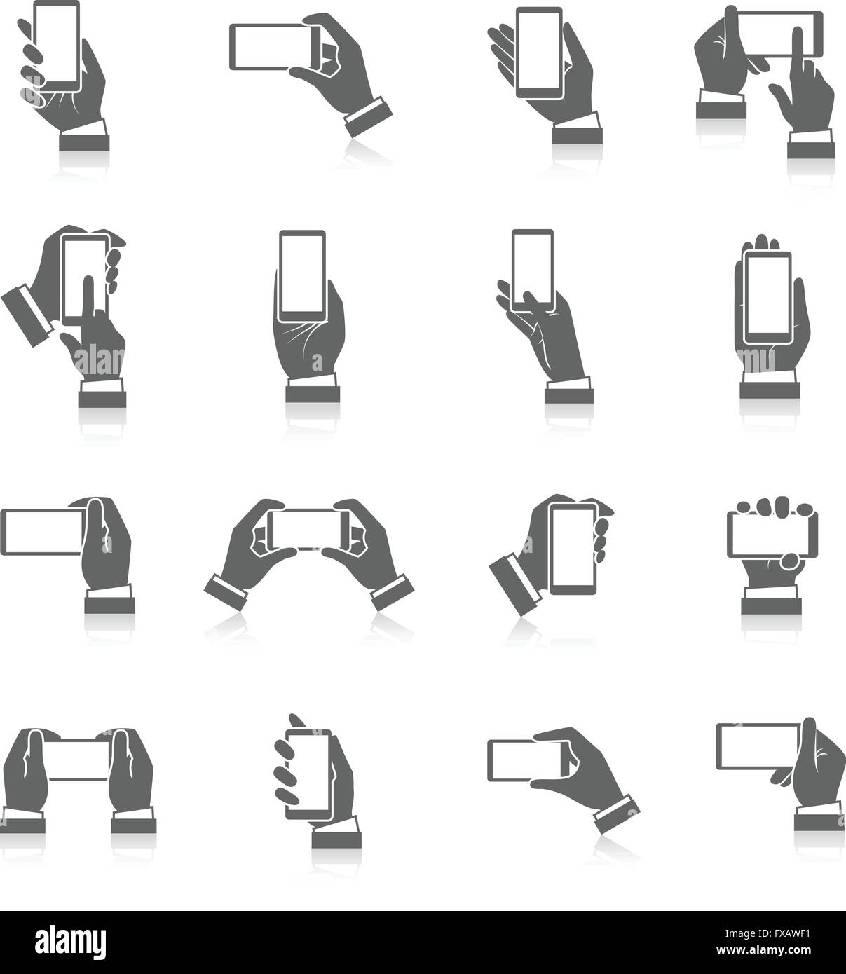 Hand gestures icons Black and White Stock Photos & Images - Alamy