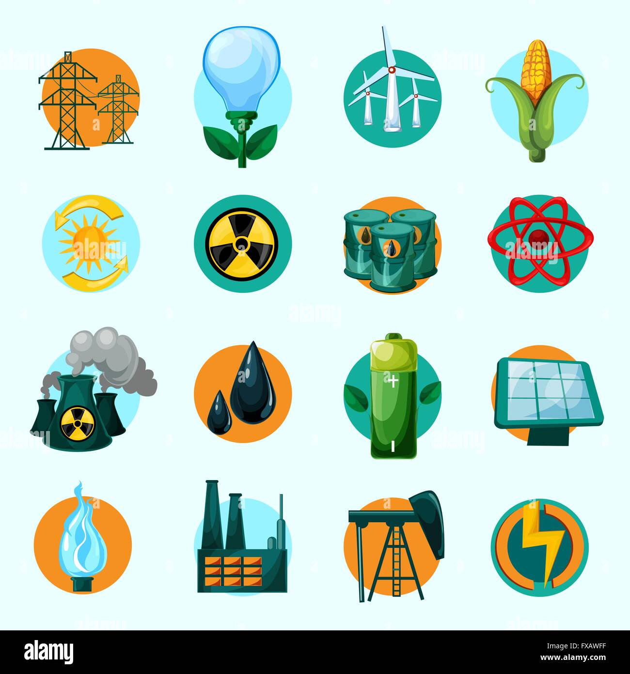 Energy Icons Set Stock Vector Image & Art - Alamy