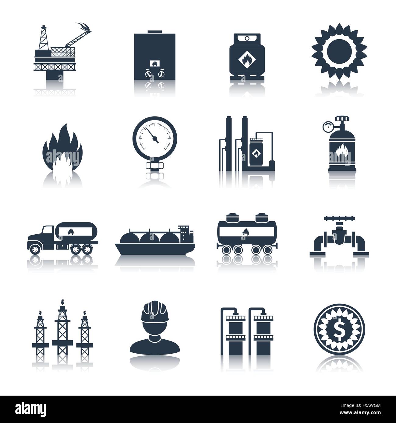 Gas Icons Black Stock Vector Image & Art - Alamy