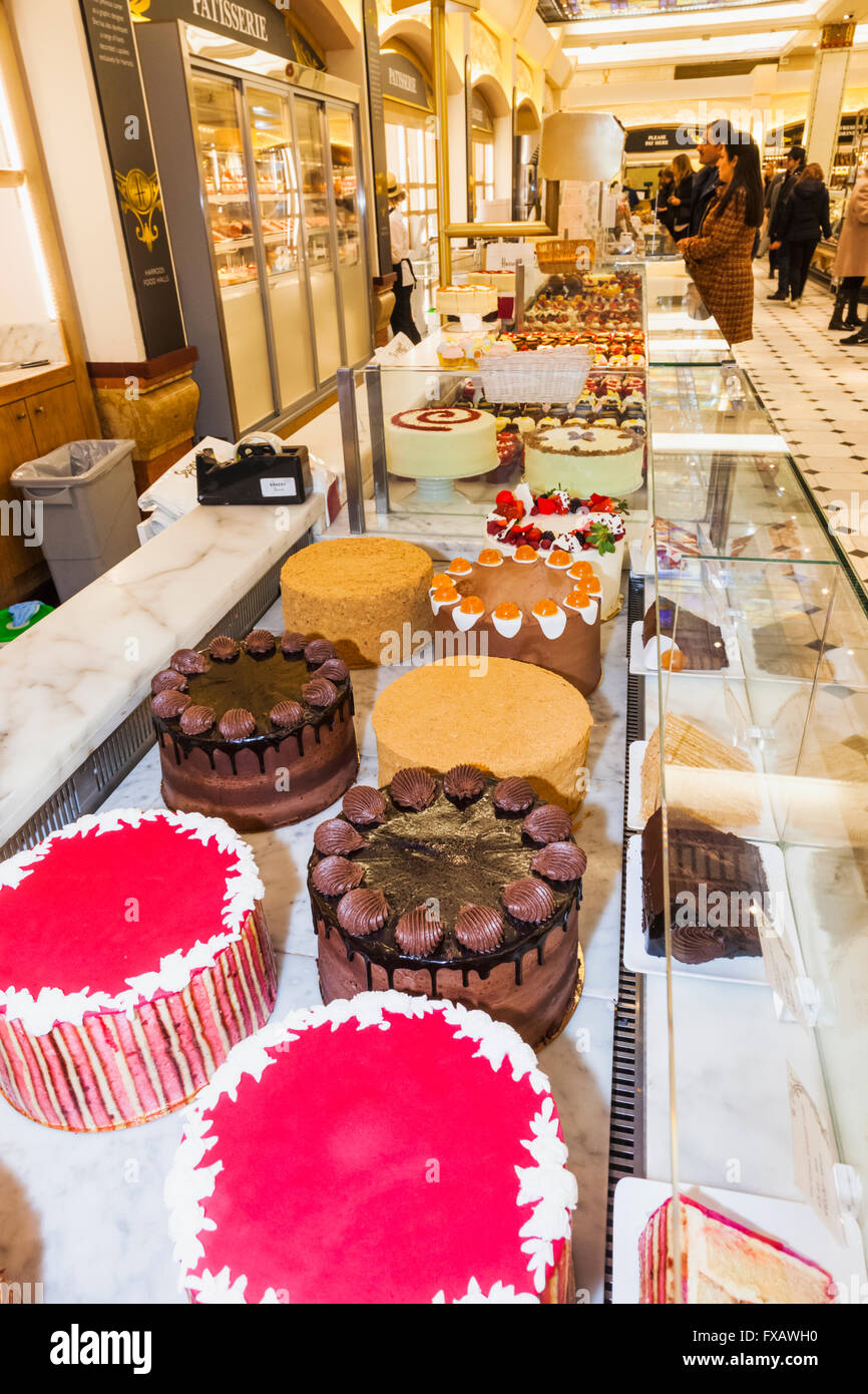 England, London, Knightsbridge, Harrods, Food Hall, Cake and Patisserie ...