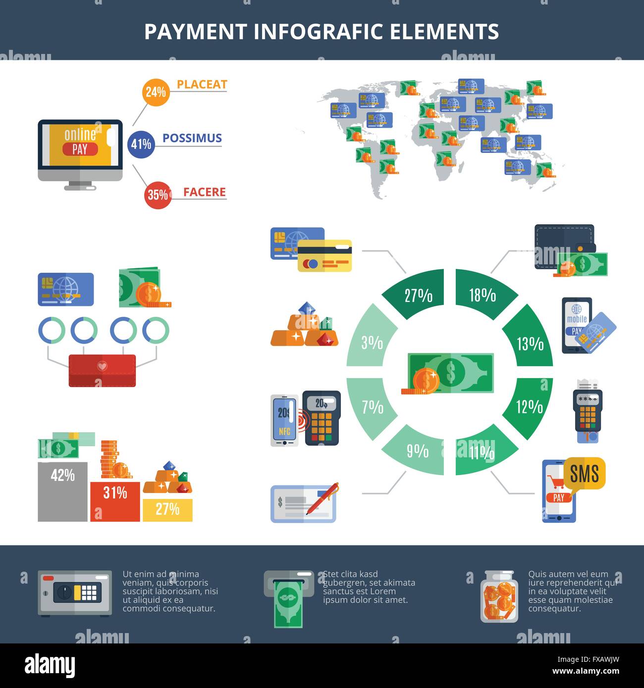 Payment Infographics Set Stock Vector Image & Art - Alamy