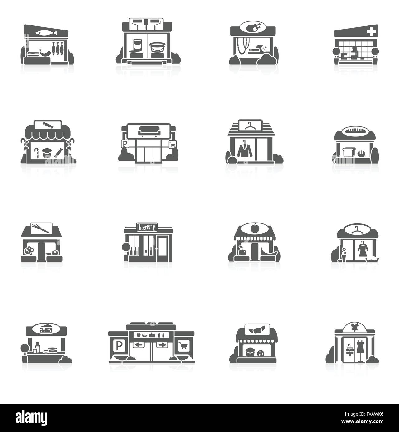 Store Buildings Set Stock Vector Image & Art - Alamy