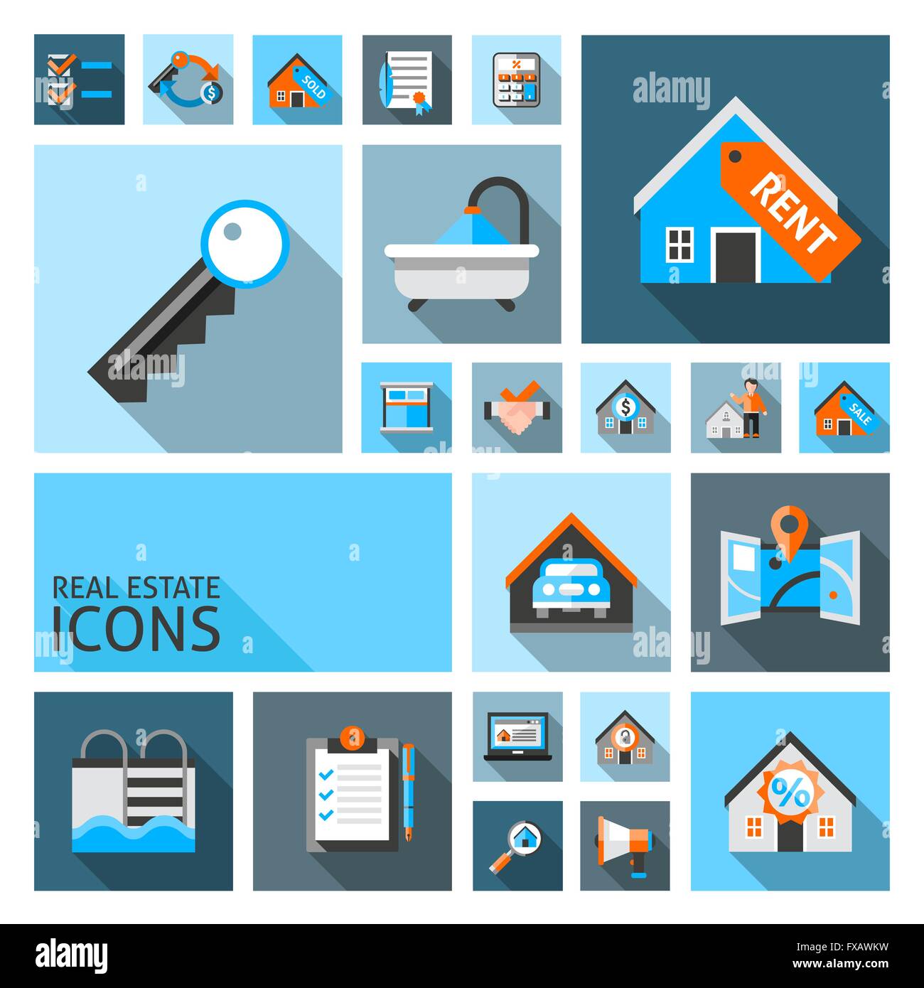 Real Estate Icons Stock Vector Image & Art - Alamy
