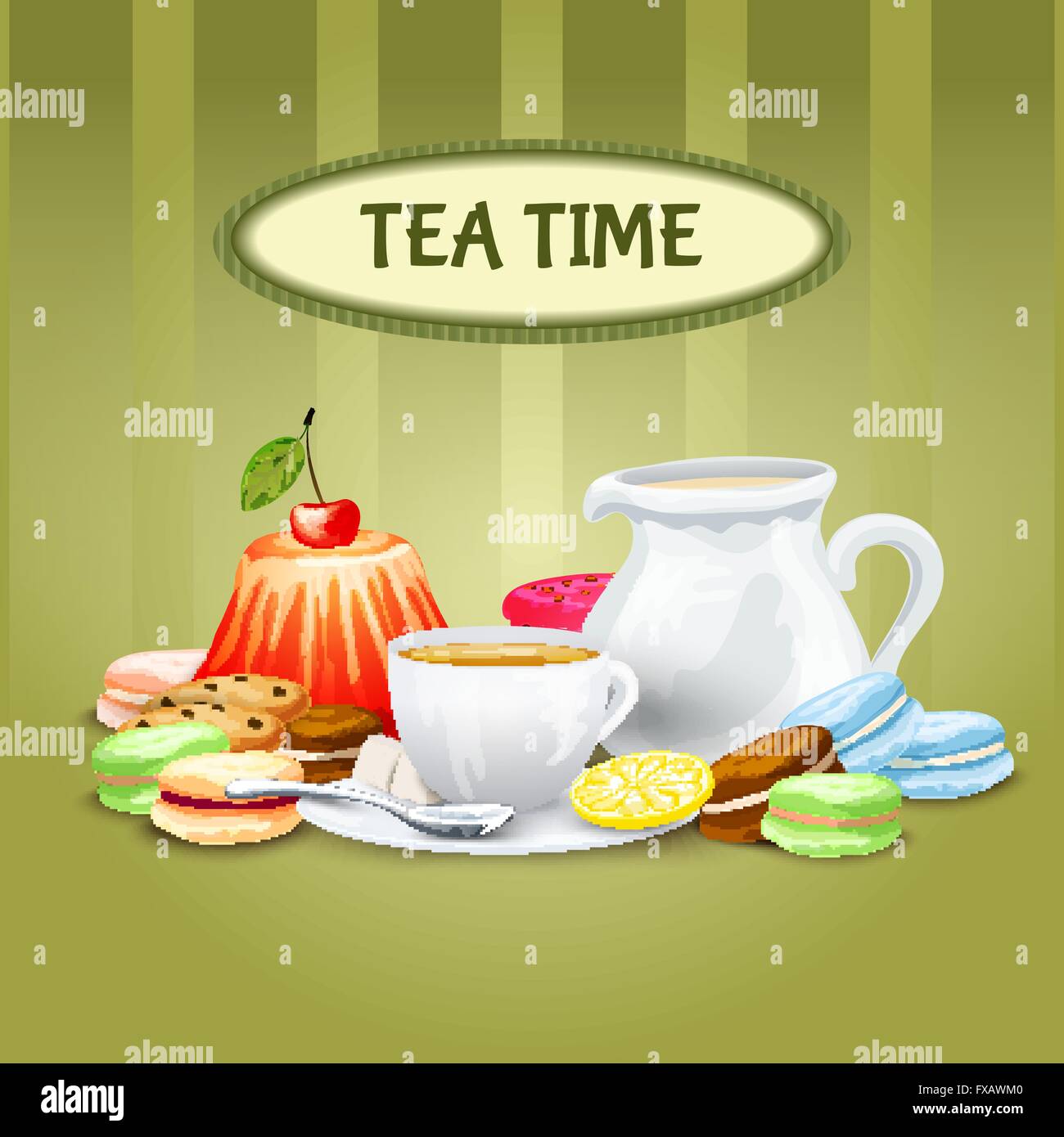 Tea Time Poster Stock Vector Image & Art - Alamy