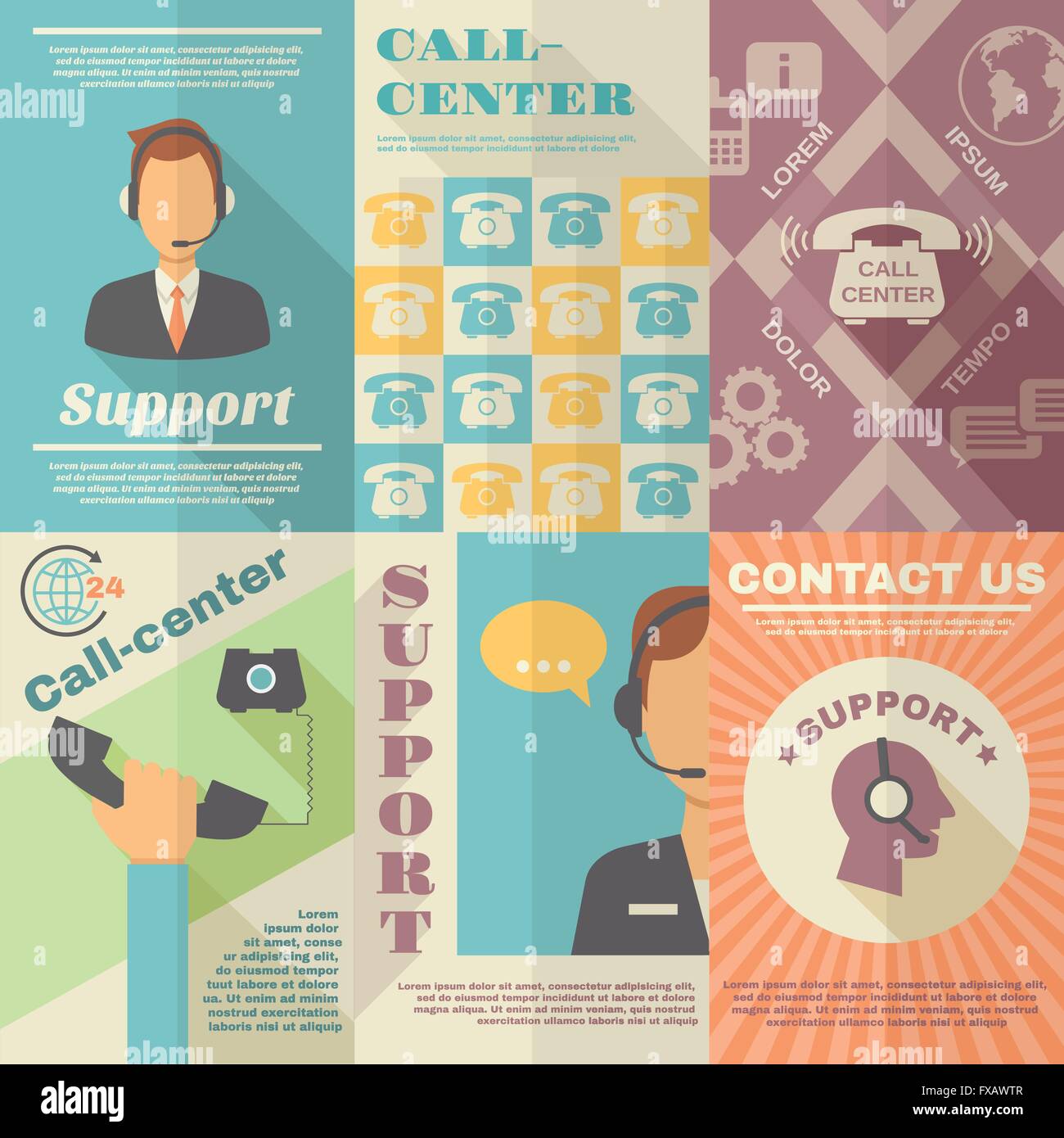 Support Call Center Poster Stock Vector Image & Art - Alamy