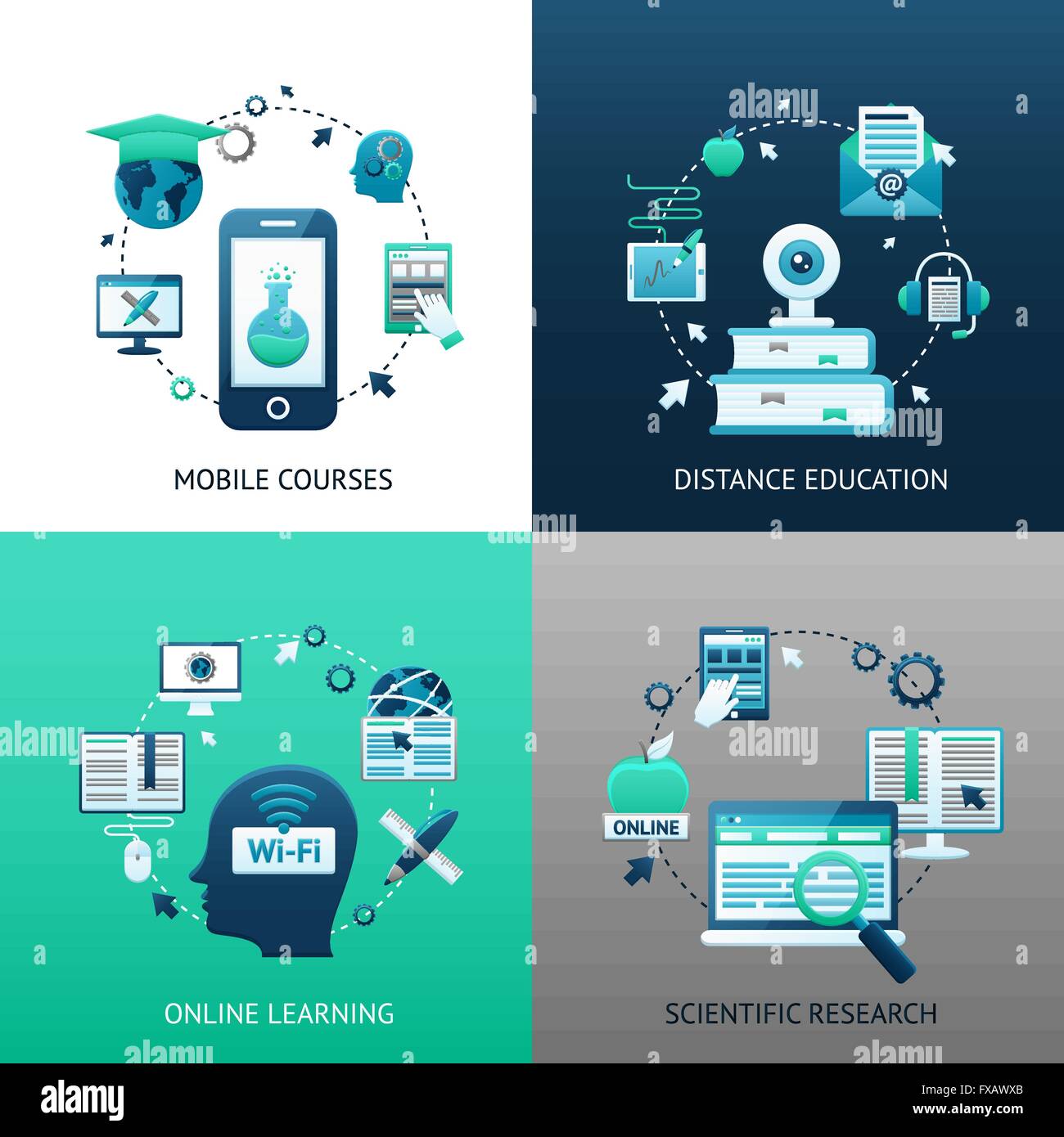 Online Education Design Concept Stock Vector Image & Art - Alamy