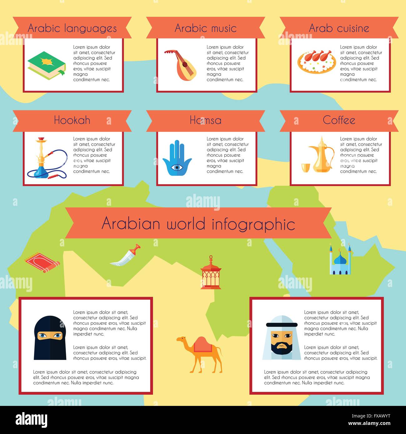 Arabic Culture Infographic Set Stock Vector Image & Art - Alamy