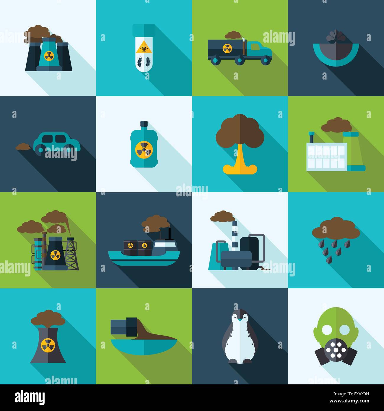 Pollution Icons Set Stock Vector Image & Art - Alamy