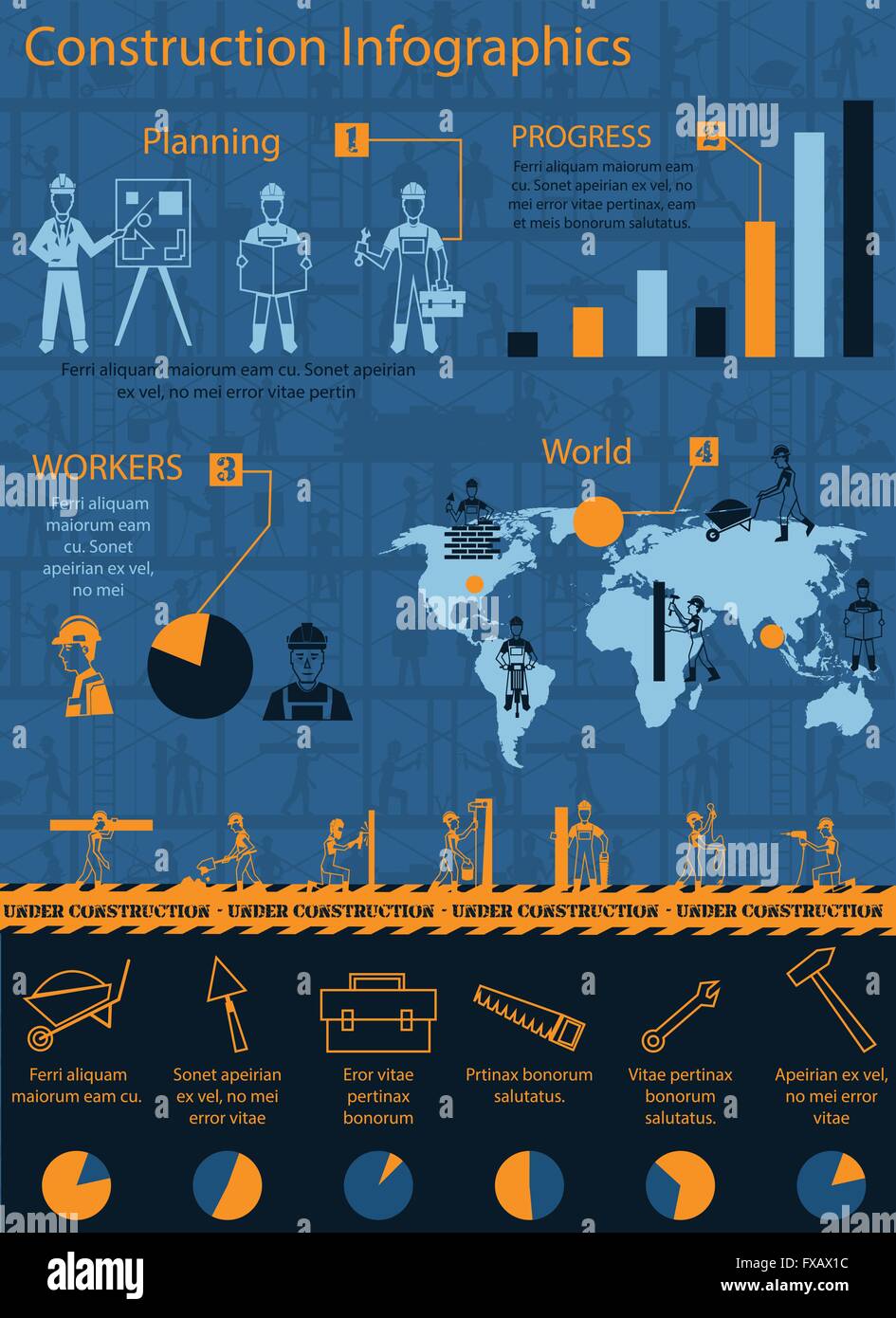 Construction Infographics Set Stock Vector Image & Art - Alamy