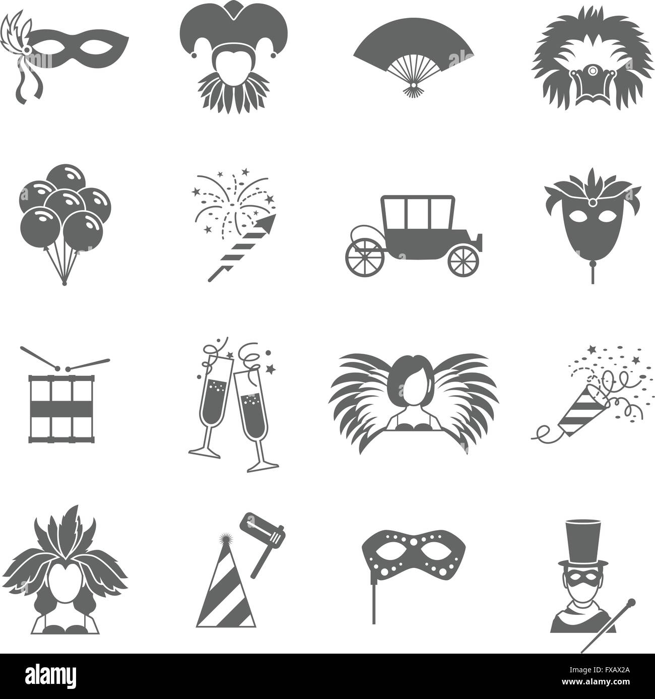 Carnival party accessories black Stock Vector Images - Alamy