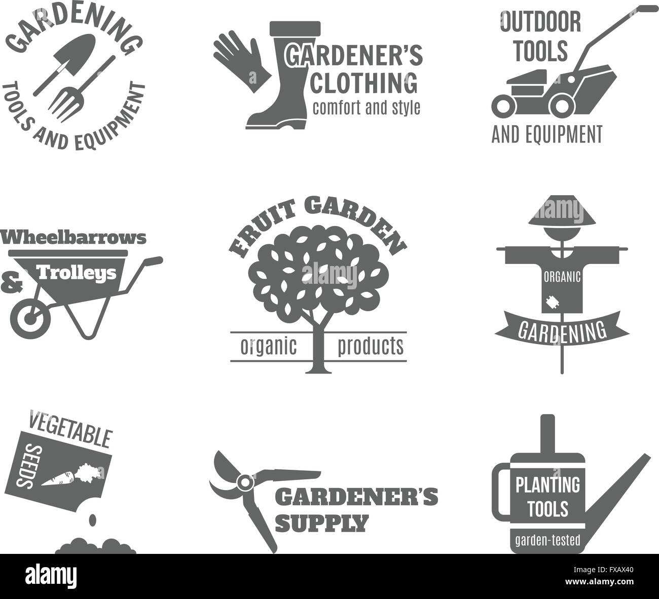 Garden wheelbarrow isolated vector Stock Vector Images - Alamy