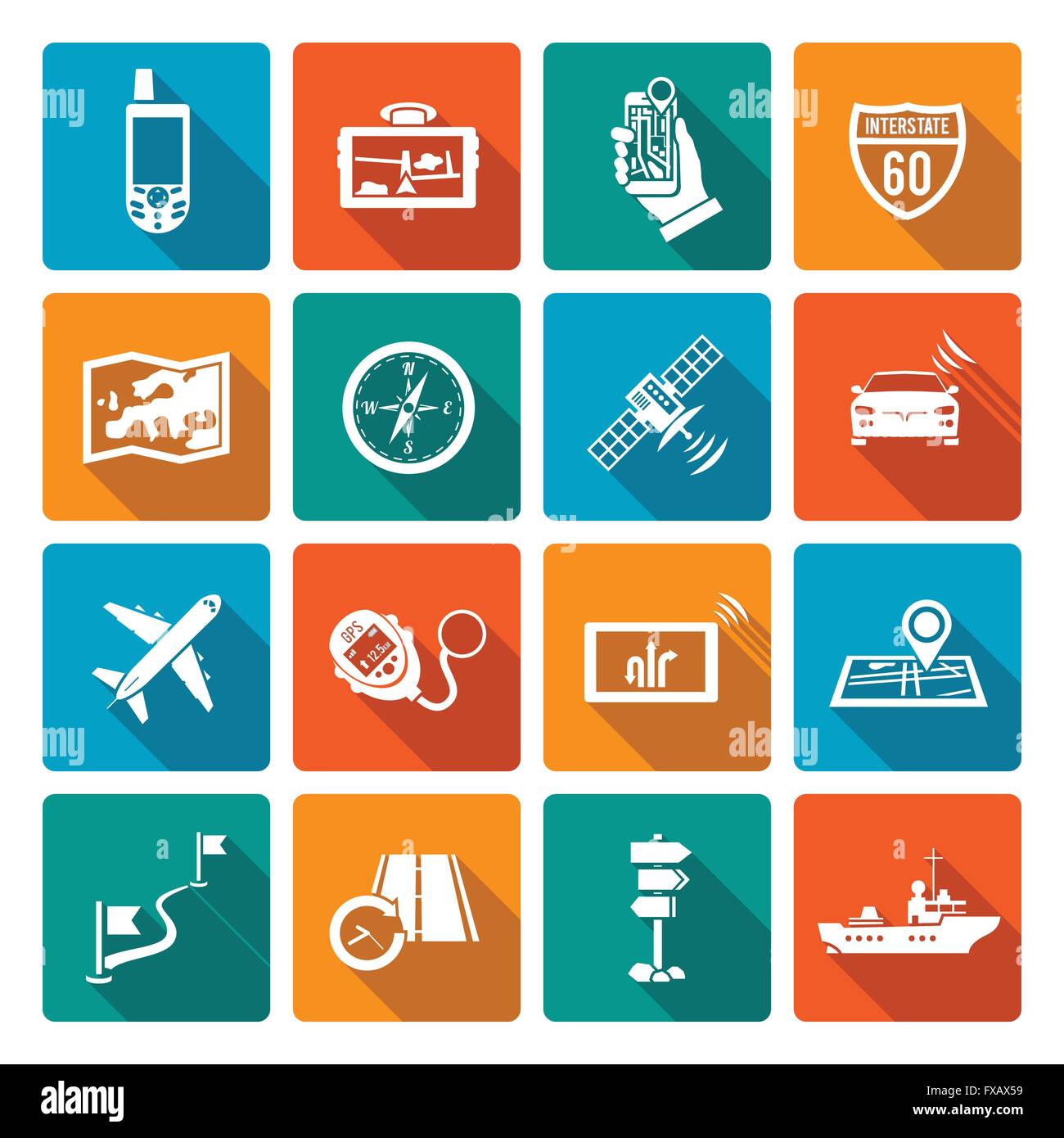 Navigation icons flat Stock Vector Image & Art - Alamy