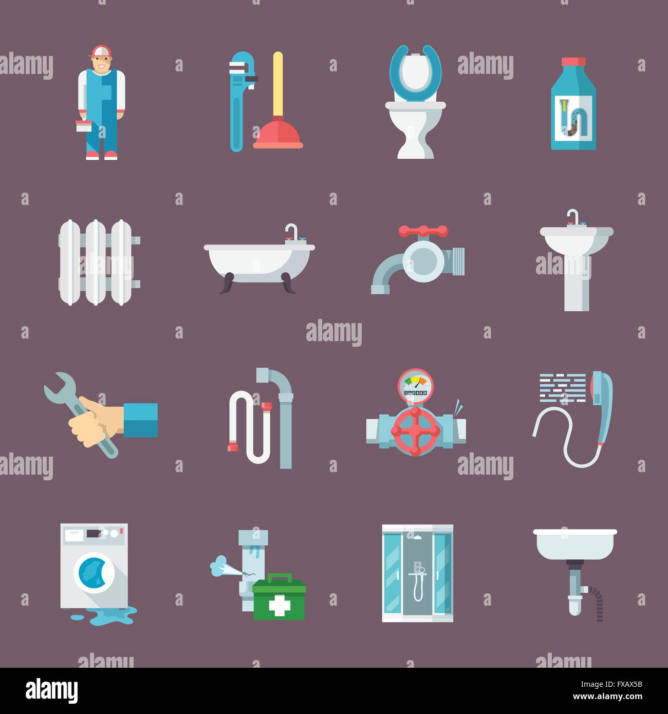 Wrench tools icon plumbing Stock Vector Images - Alamy