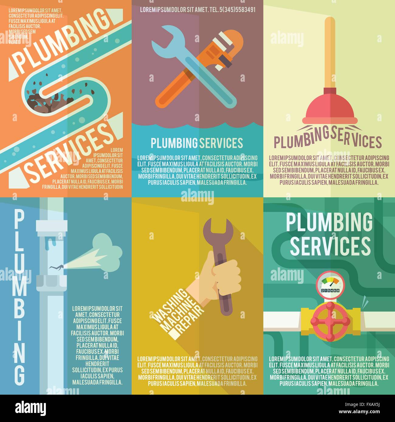 Plumbing icons composition poster Stock Vector Image & Art - Alamy