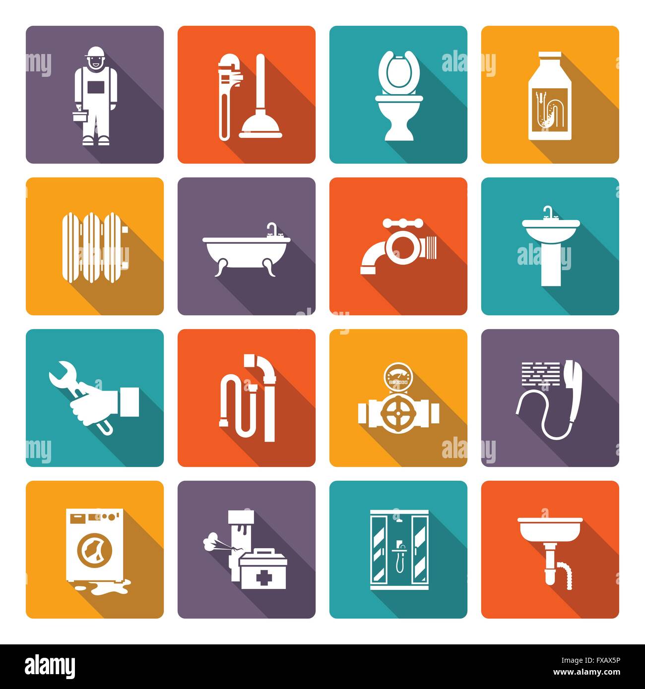 Plumbing icons set Stock Vector Image & Art - Alamy