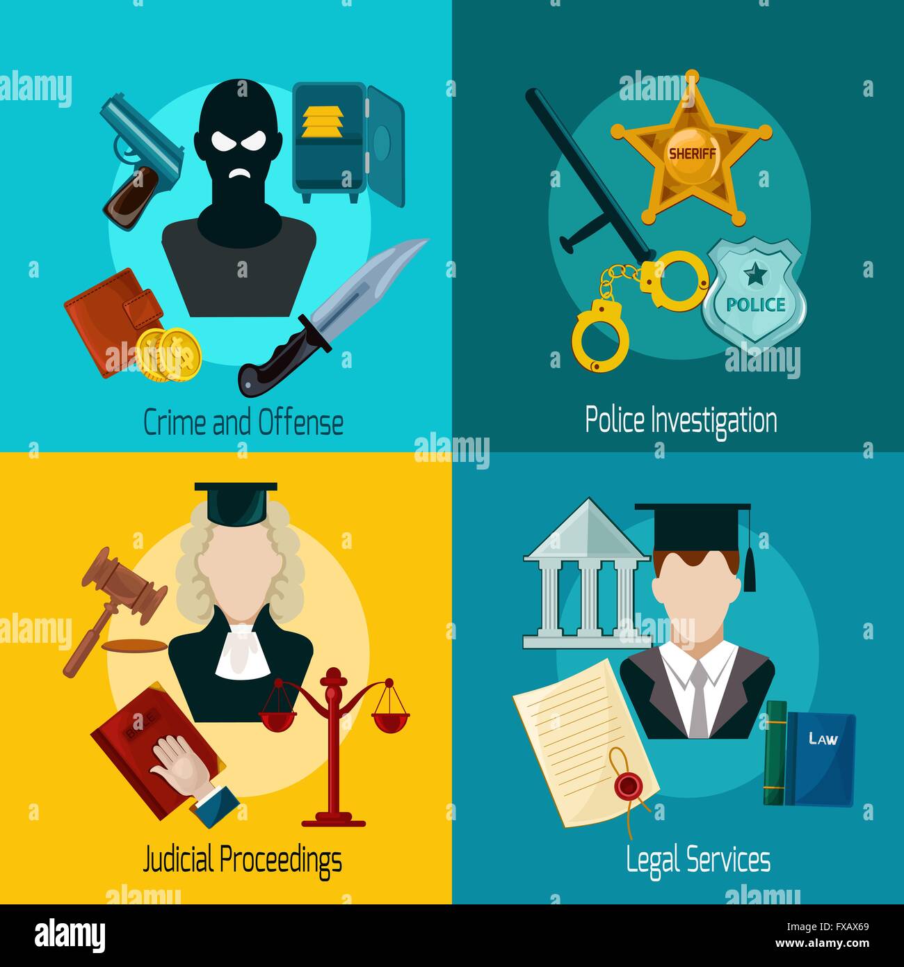 Criminal proceedings Stock Vector Images - Alamy