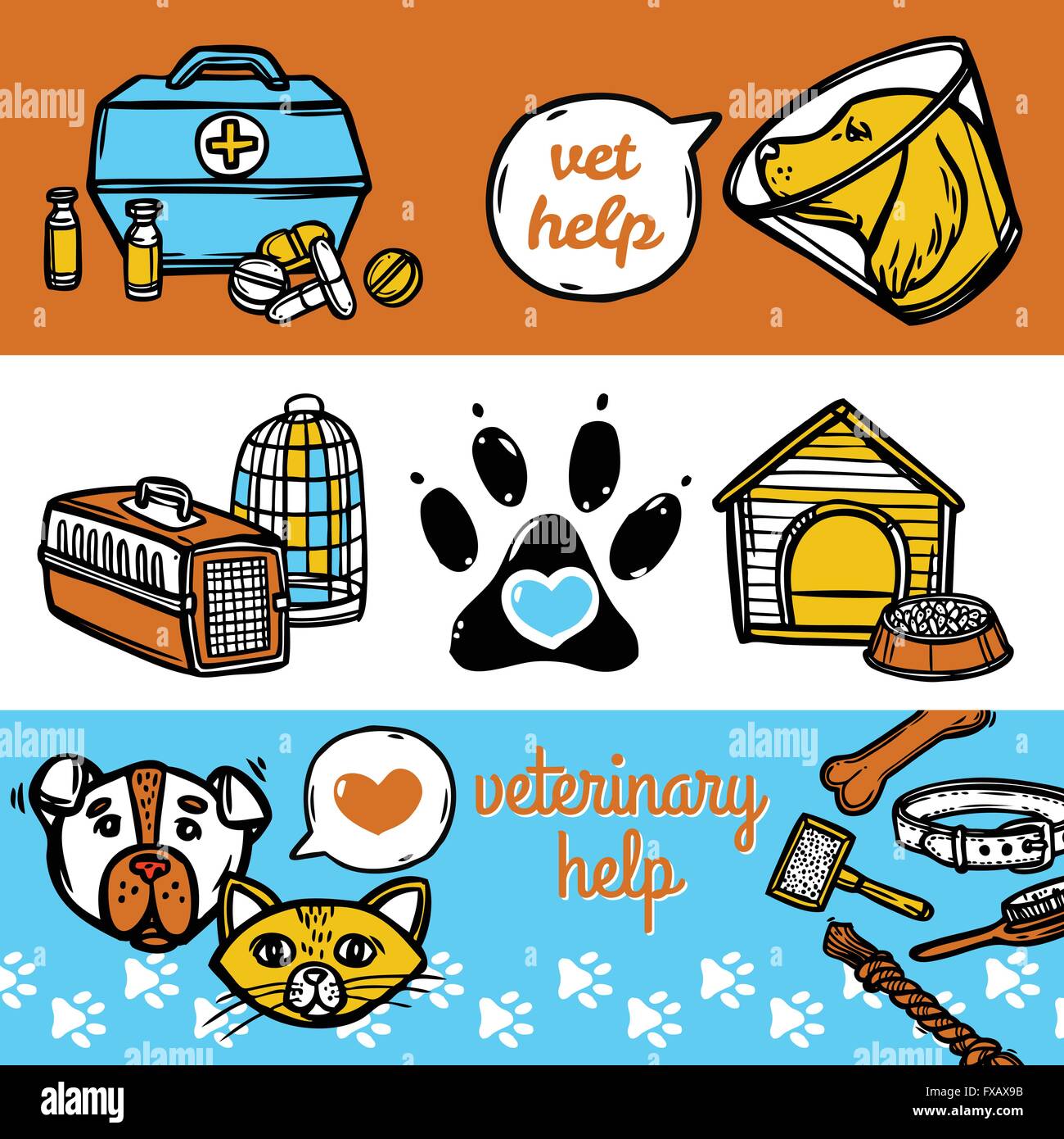 Veterinary Banners Set Stock Vector Image & Art - Alamy