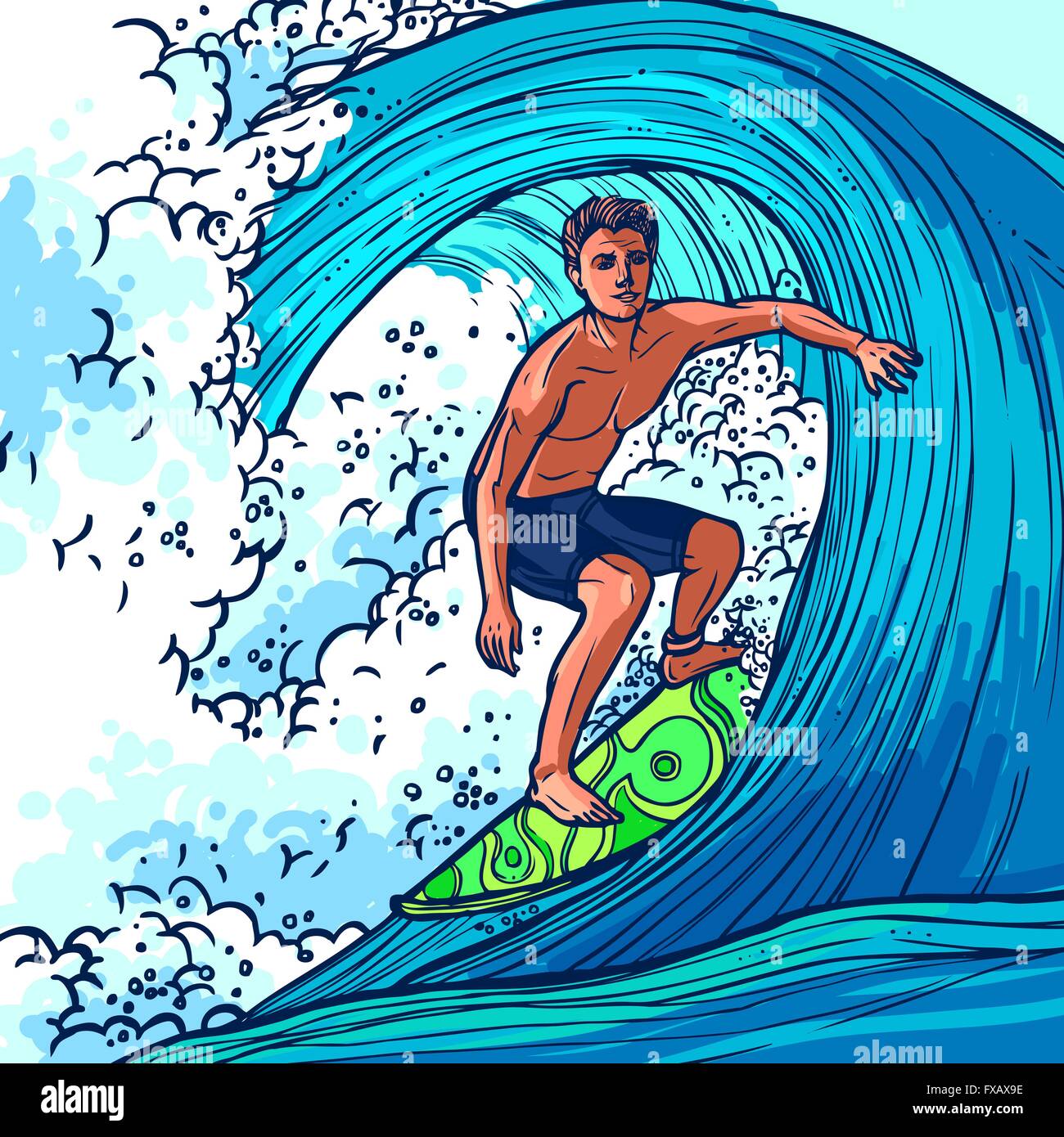 Surfer Man Background Stock Vector Image & Art - Alamy