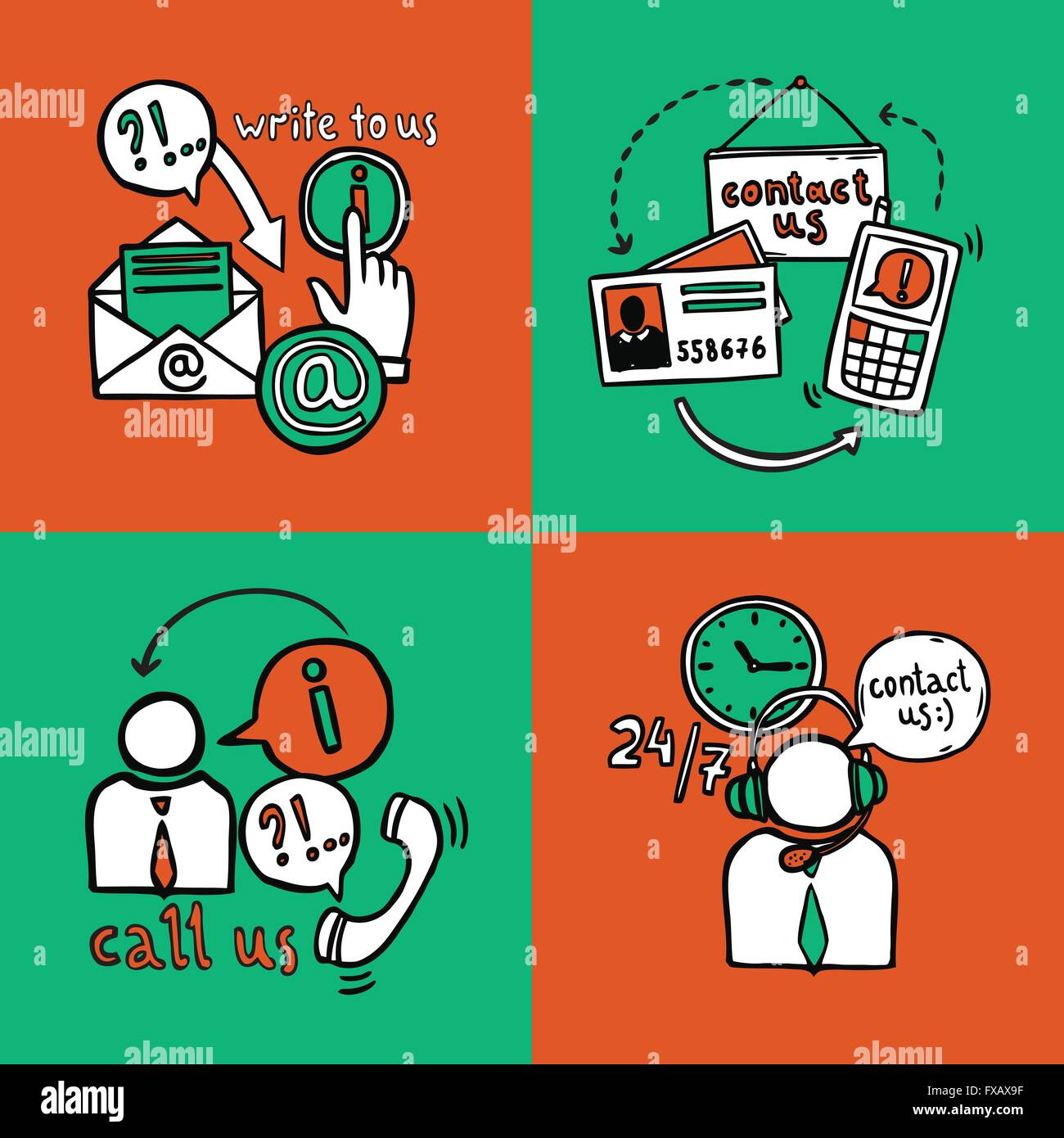 Contact us infographics hi-res stock photography and images - Alamy