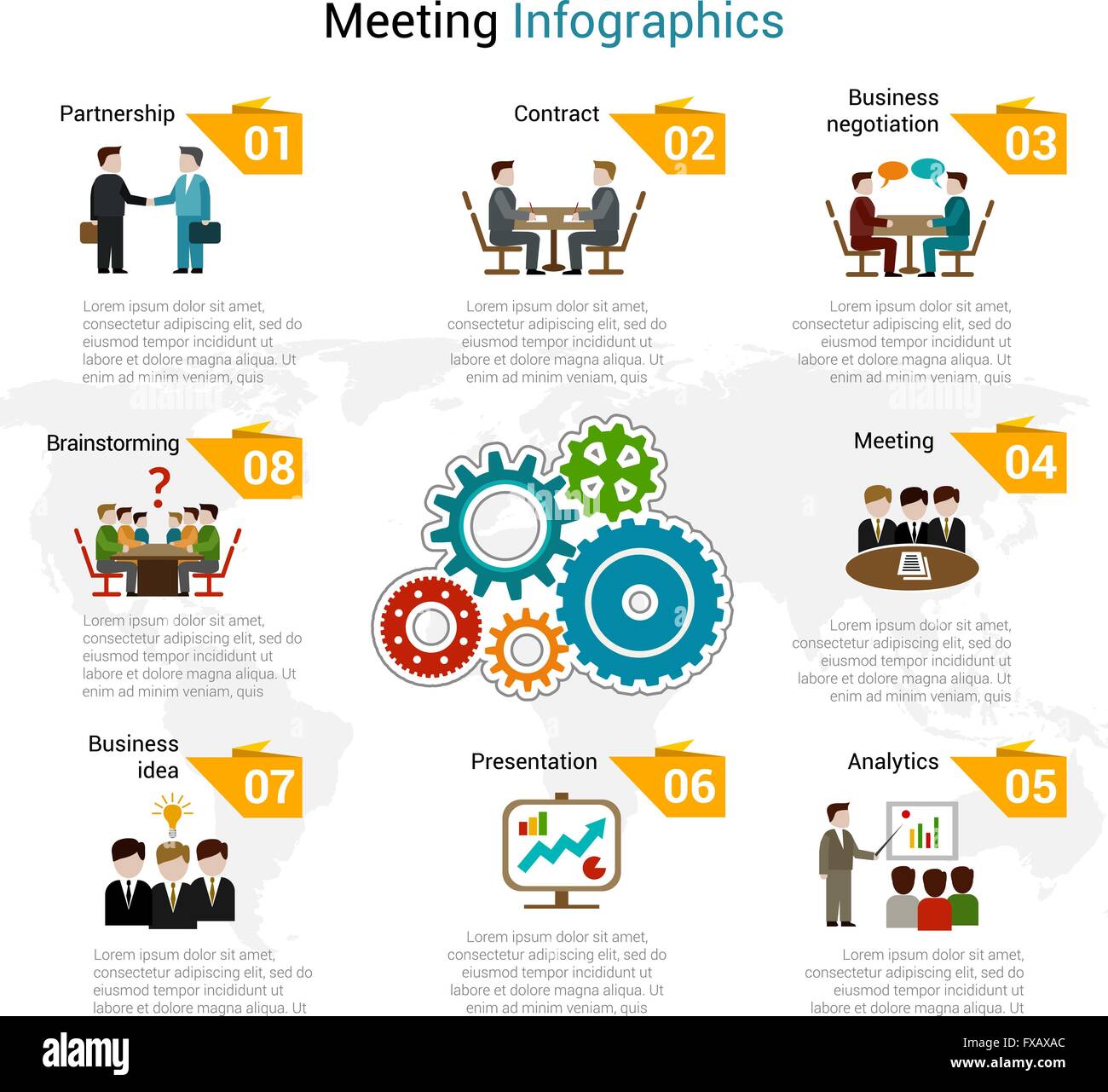 Meeting Infographics Set Stock Vector Image & Art - Alamy
