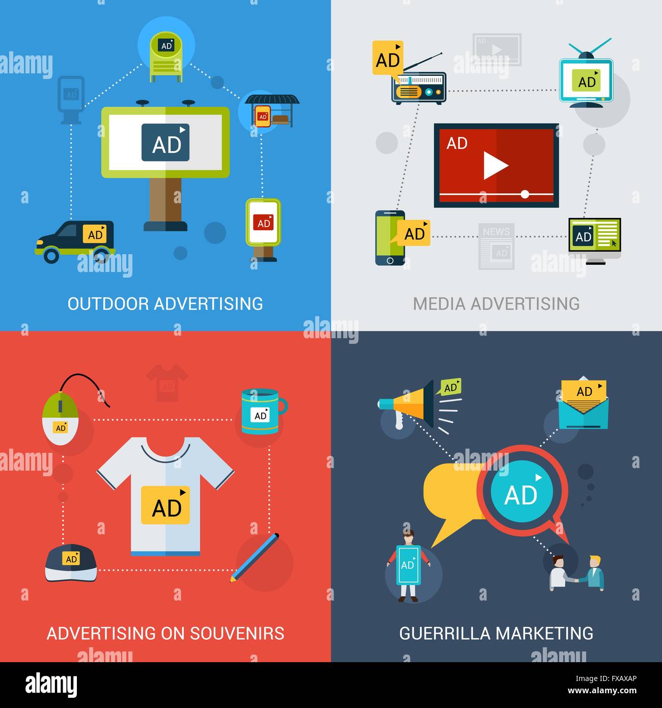 Advertising Set Isolated Stock Vector Image & Art - Alamy