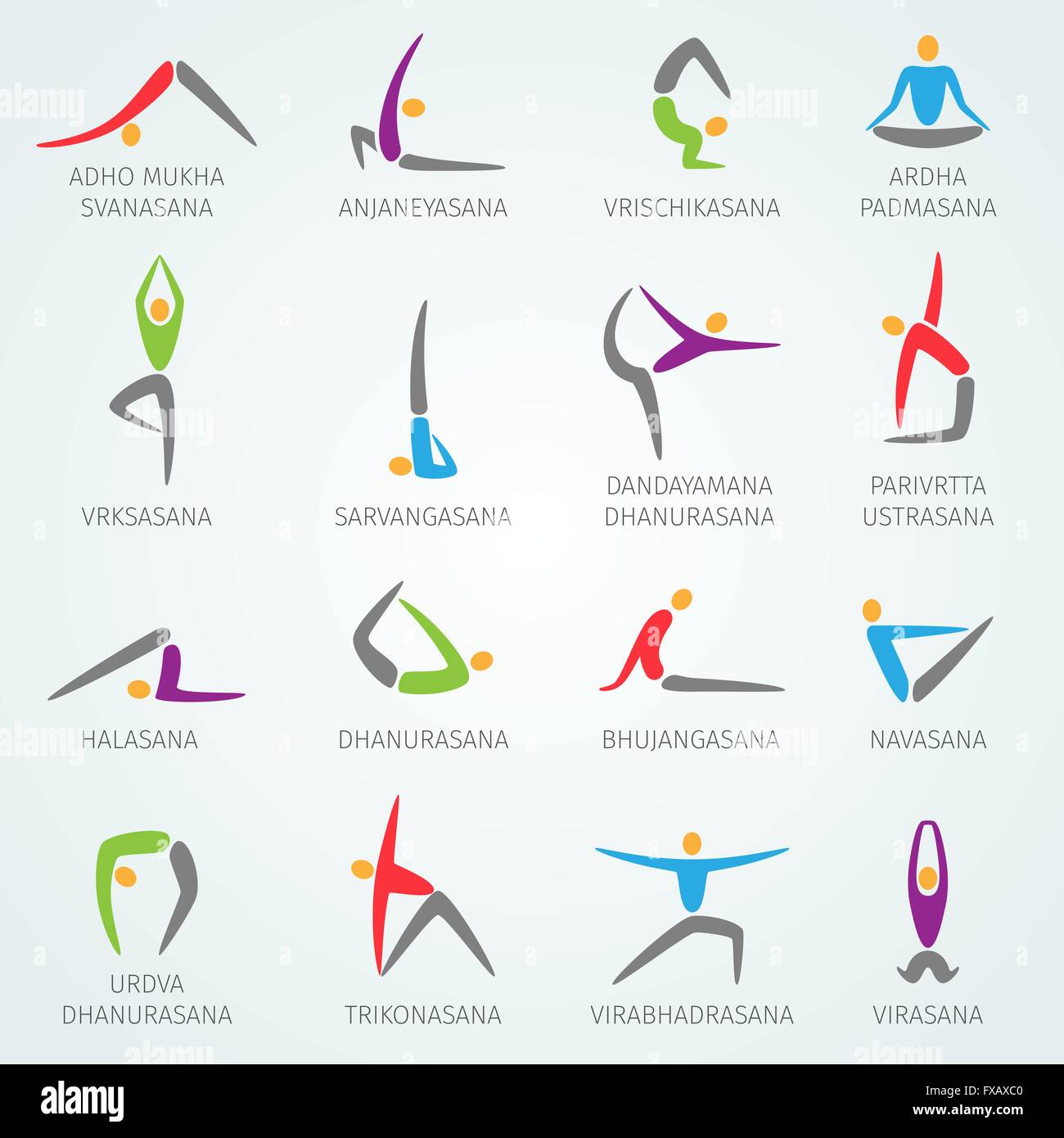 Yoga Icons Set Stock Vector Image & Art - Alamy
