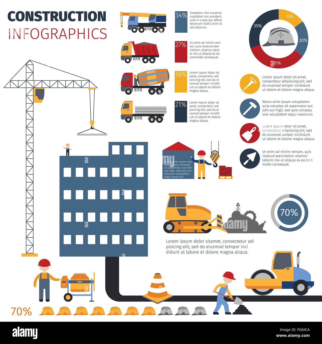 Construction Infographics Set Stock Vector Image & Art - Alamy