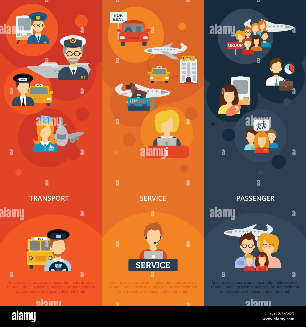 Passenger Transportation Set Stock Vector Image & Art - Alamy