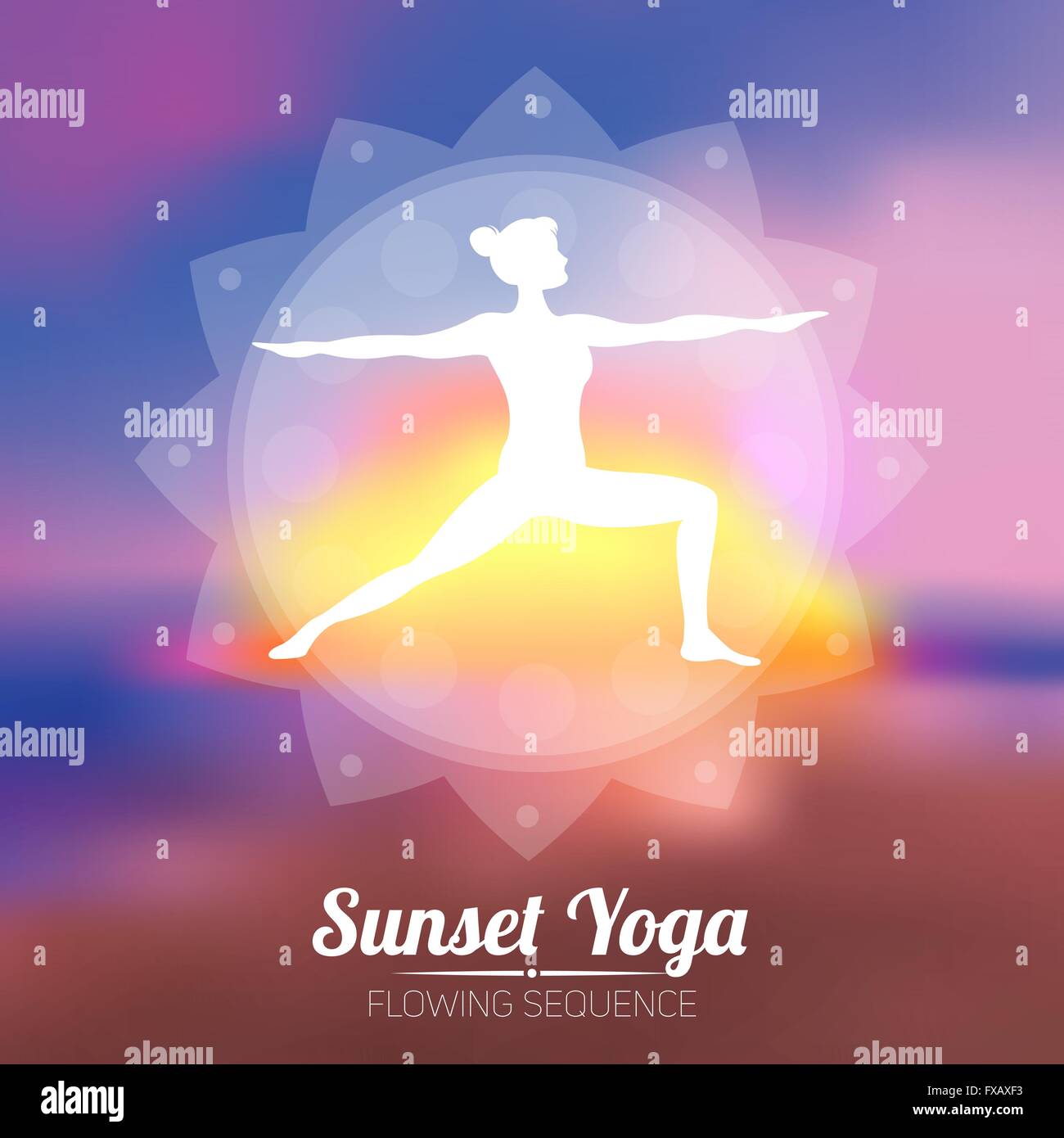 Sunset Yoga Poster Stock Vector Image & Art - Alamy
