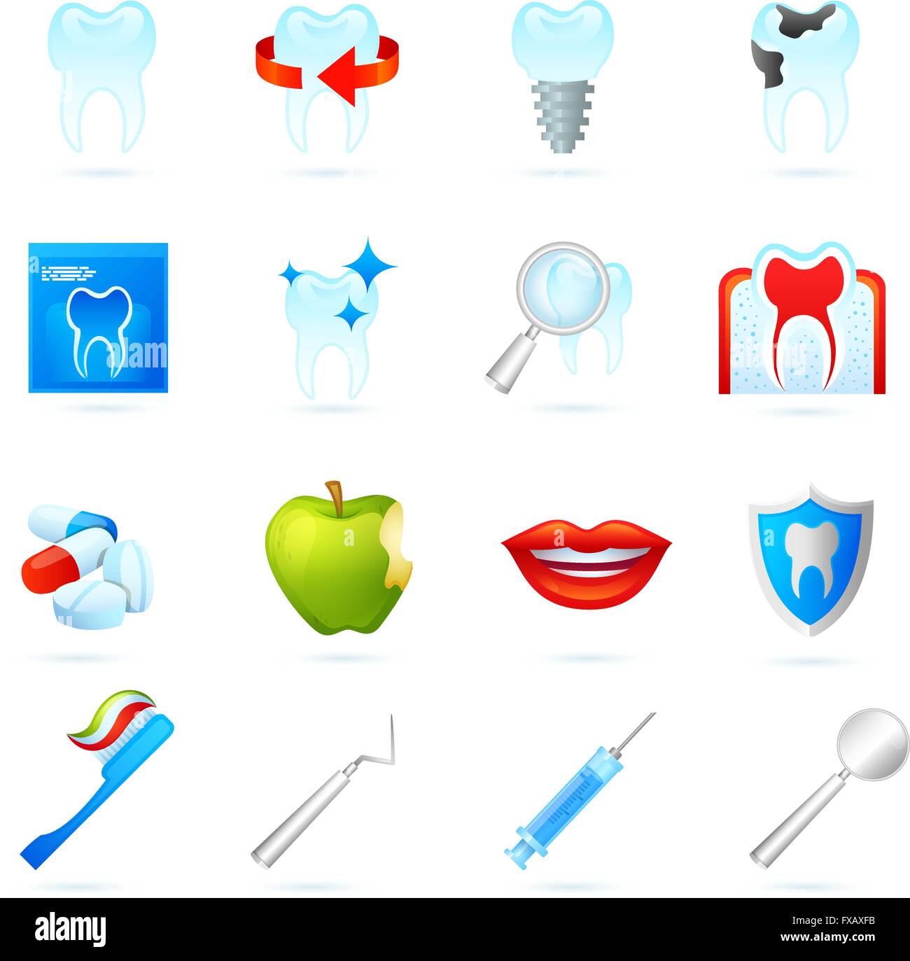 Dental Icons Set Stock Vector Image & Art - Alamy
