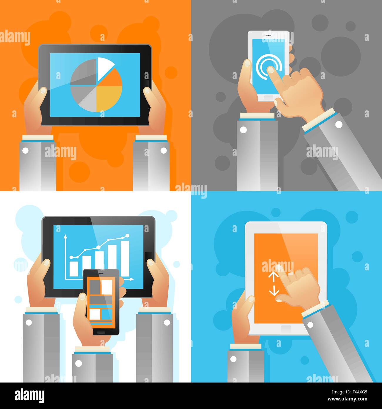 Tablet devices icons on Stock Vector Images - Alamy