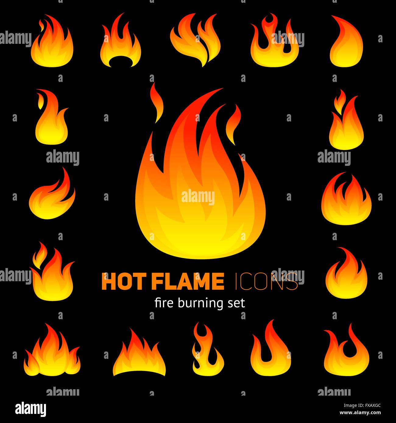 Fire Icon Set Stock Vector Image & Art - Alamy