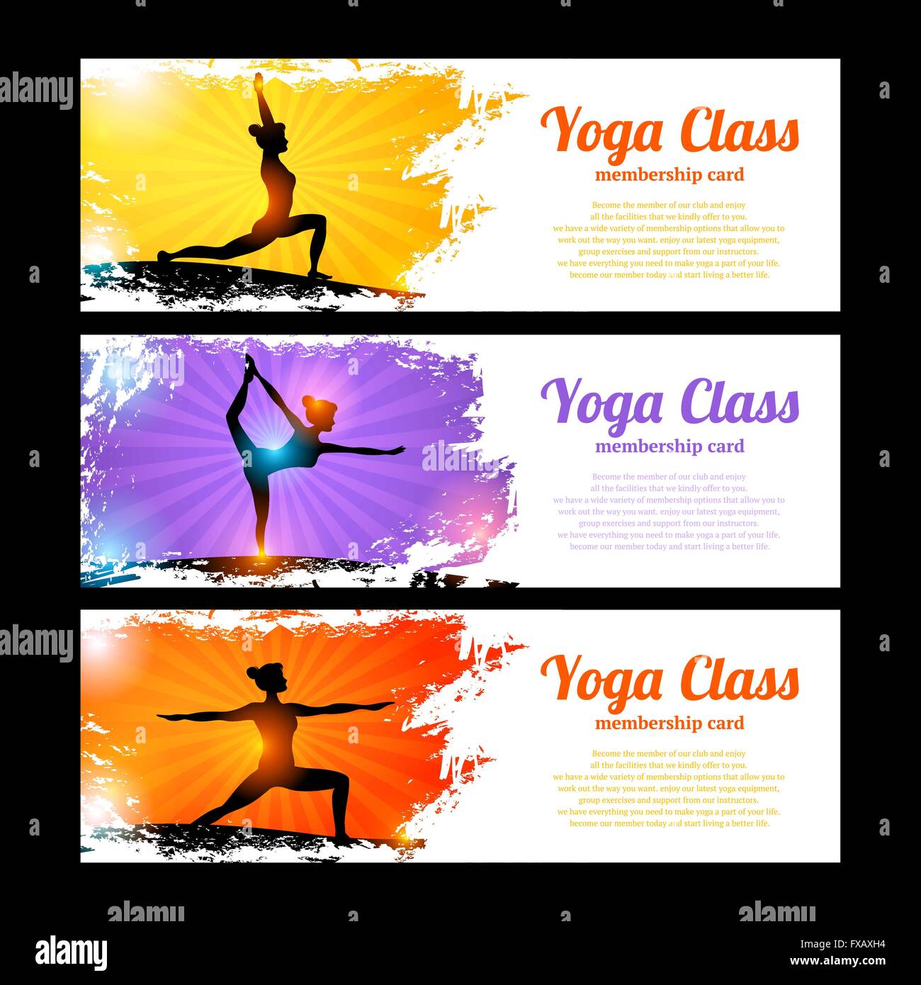 Yoga Banner Set Stock Vector Image & Art - Alamy