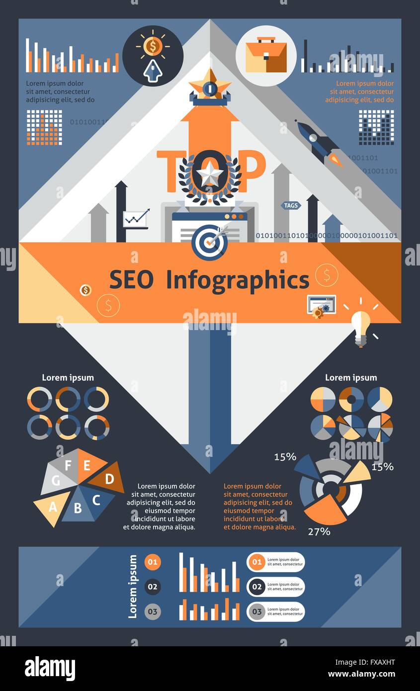 Seo Infographics Set Stock Vector Image & Art - Alamy