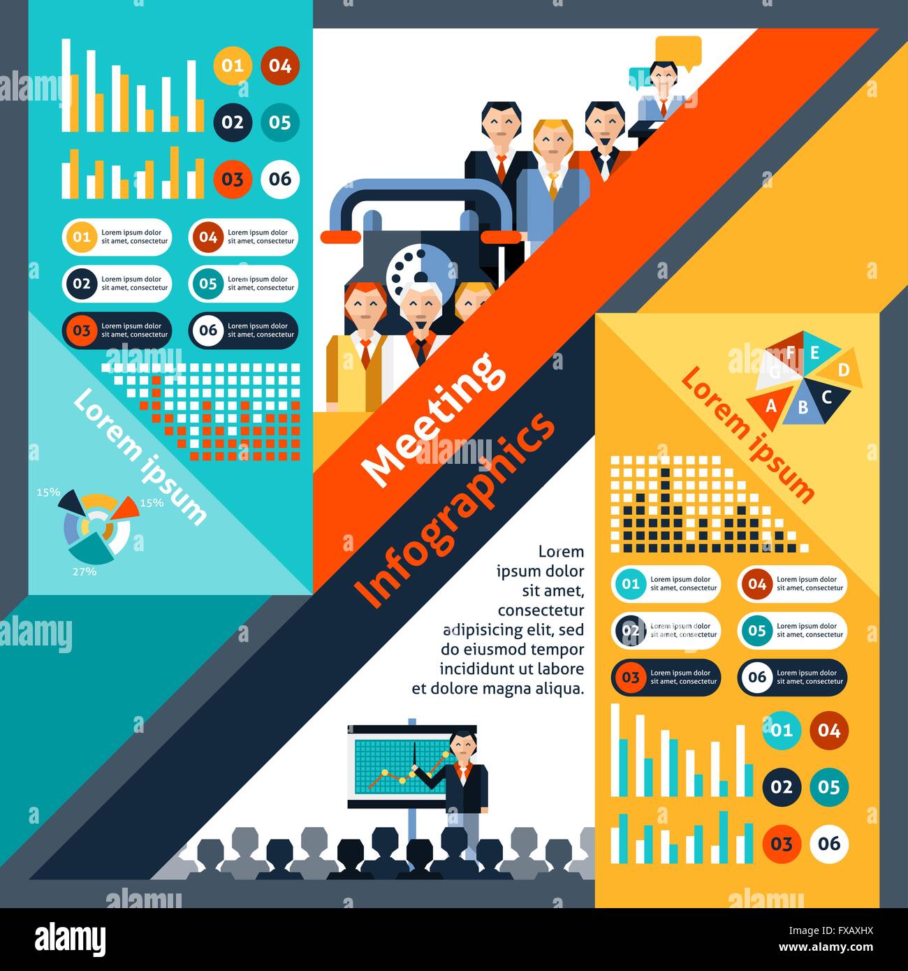 Meeting Infographics Set Stock Vector Image & Art - Alamy
