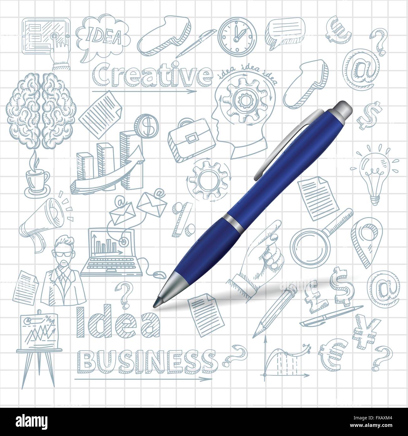 Creative Background With Pen Stock Vector Image & Art - Alamy