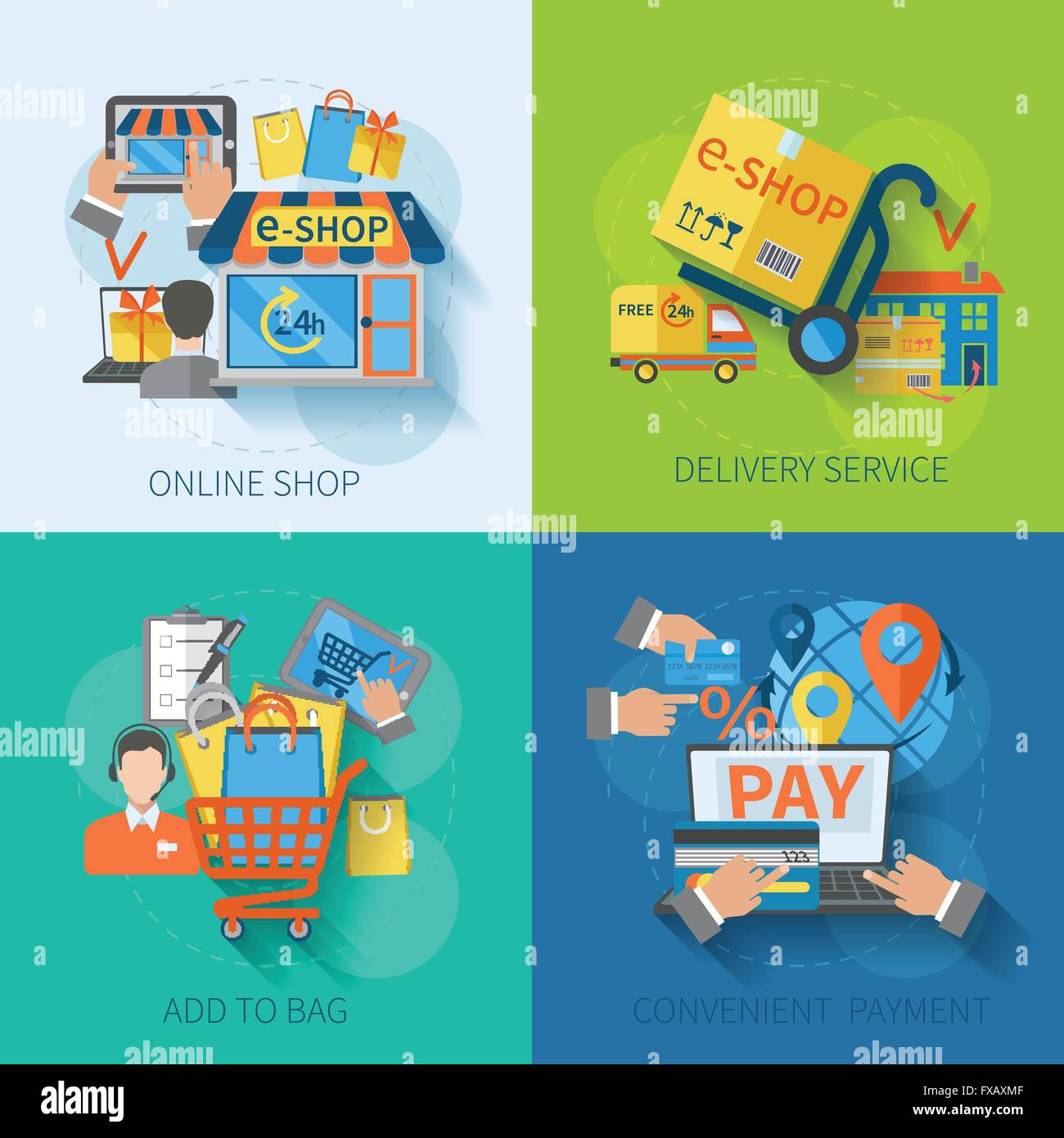 Online shopping service payment Stock Vector Images - Alamy