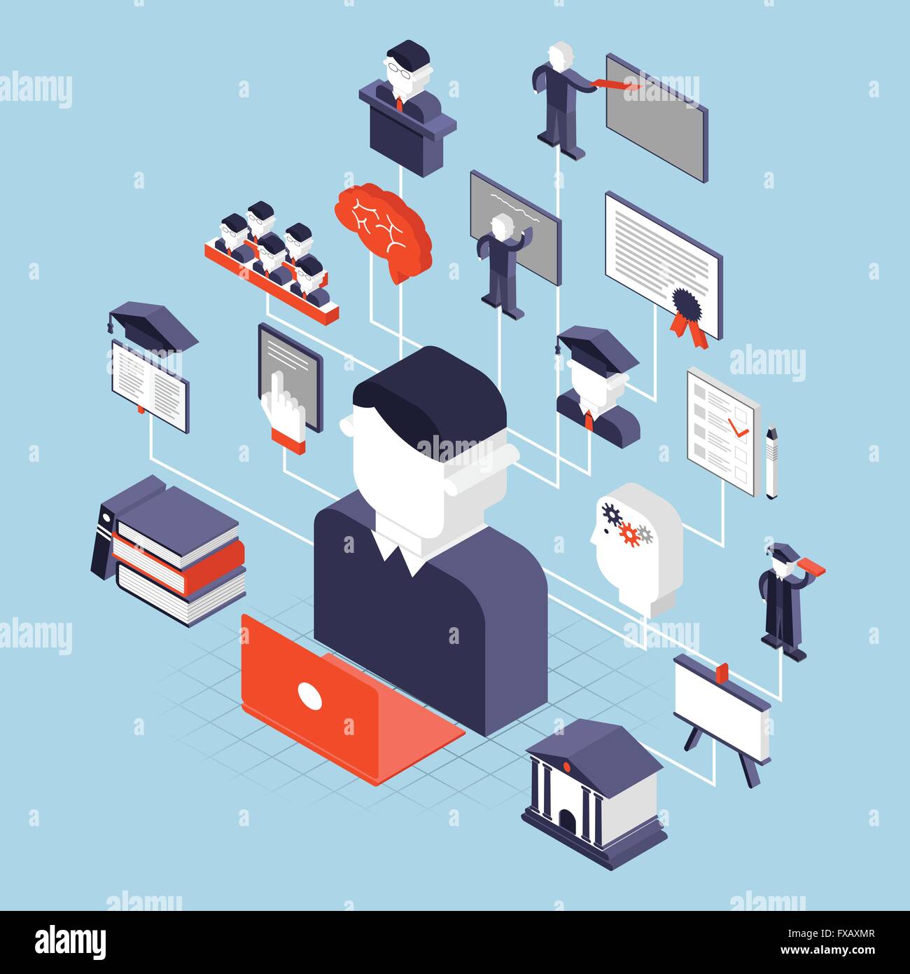 Higher Education Isometric Stock Vector Image & Art - Alamy