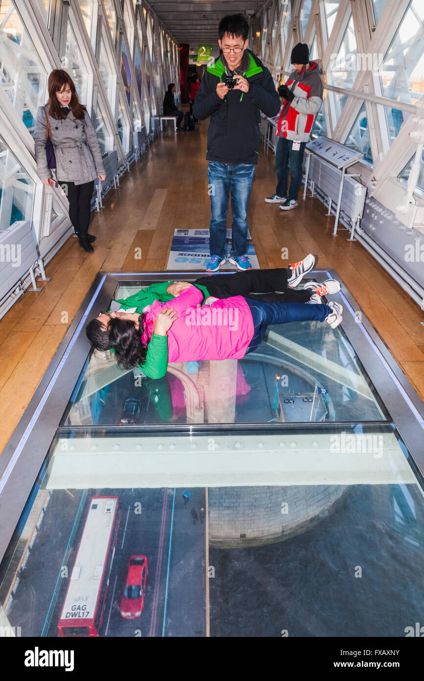 England, London, Tower Bridge, Interior Glass Walkway Stock Photo - Alamy