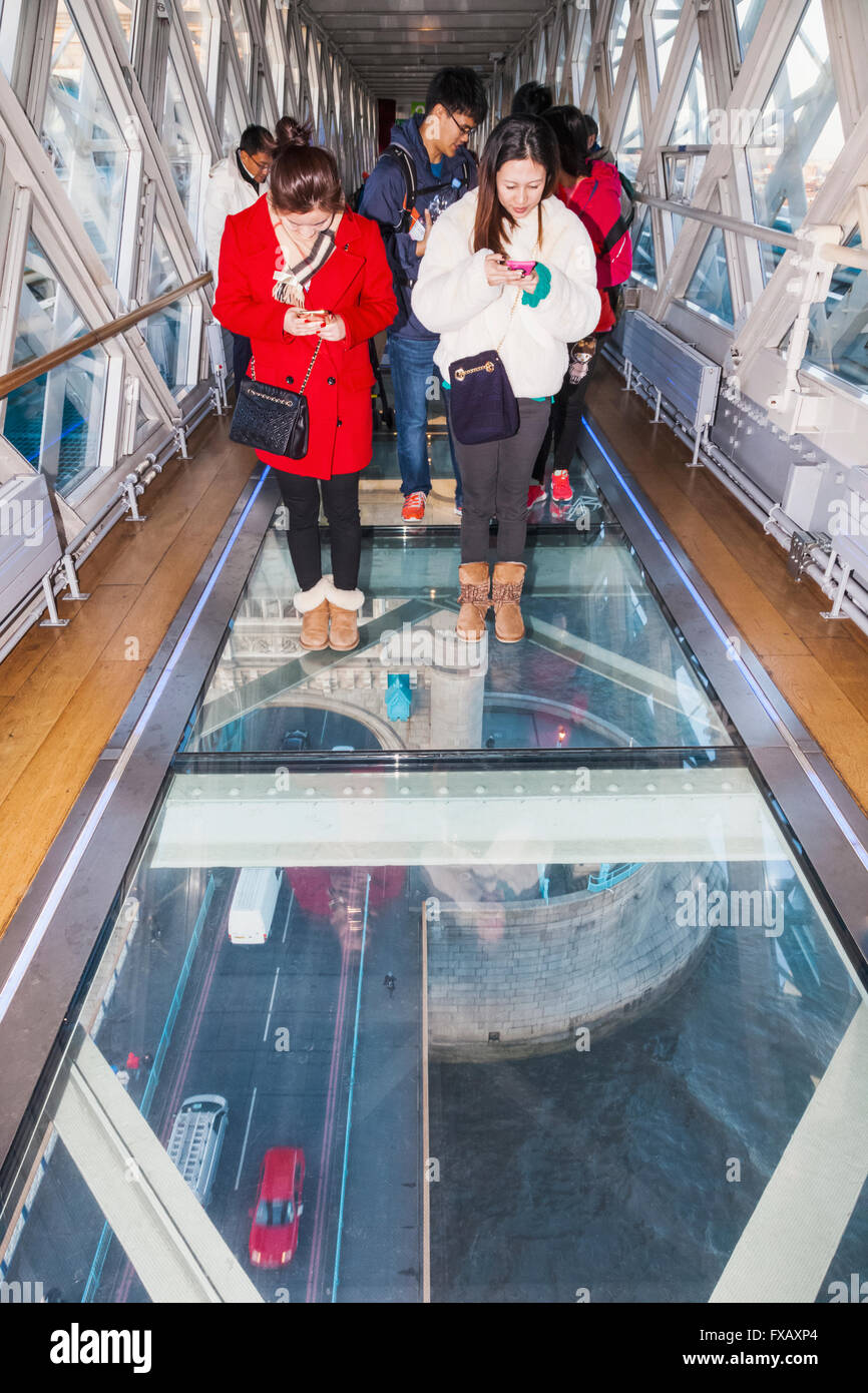 England, London, Tower Bridge, Interior Glass Walkway Stock Photo - Alamy