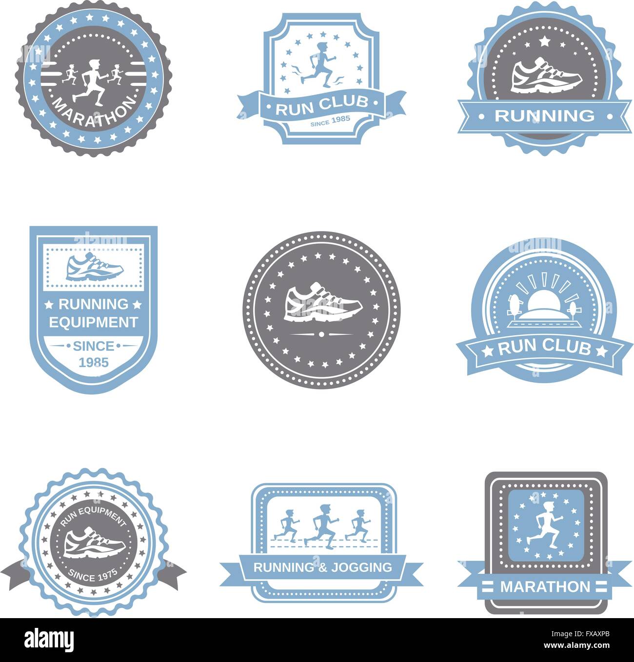 Jogging Label Set Stock Vector Image & Art - Alamy