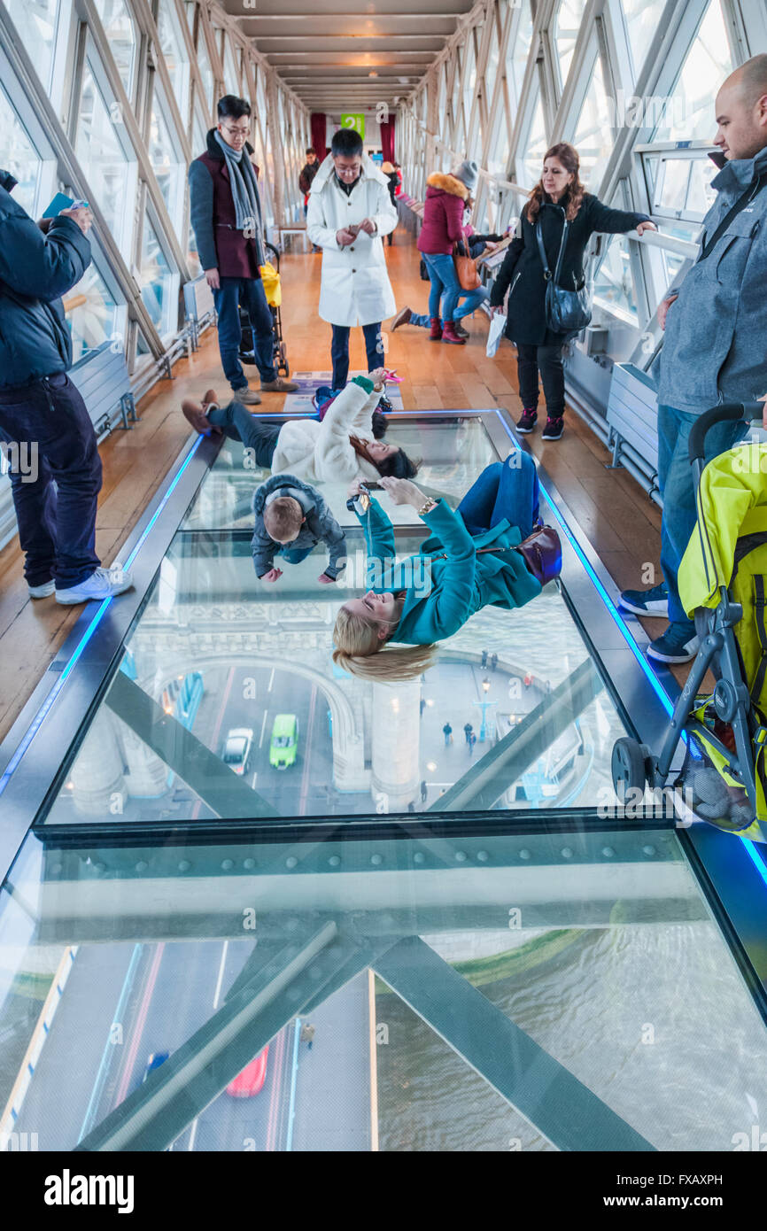 England, London, Tower Bridge, Interior Glass Walkway Stock Photo - Alamy