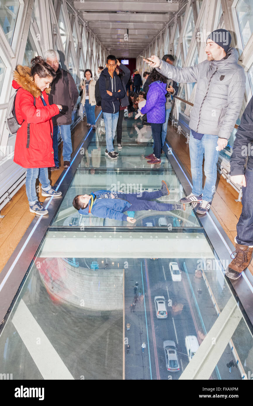 England, London, Tower Bridge, Interior Glass Walkway Stock Photo - Alamy