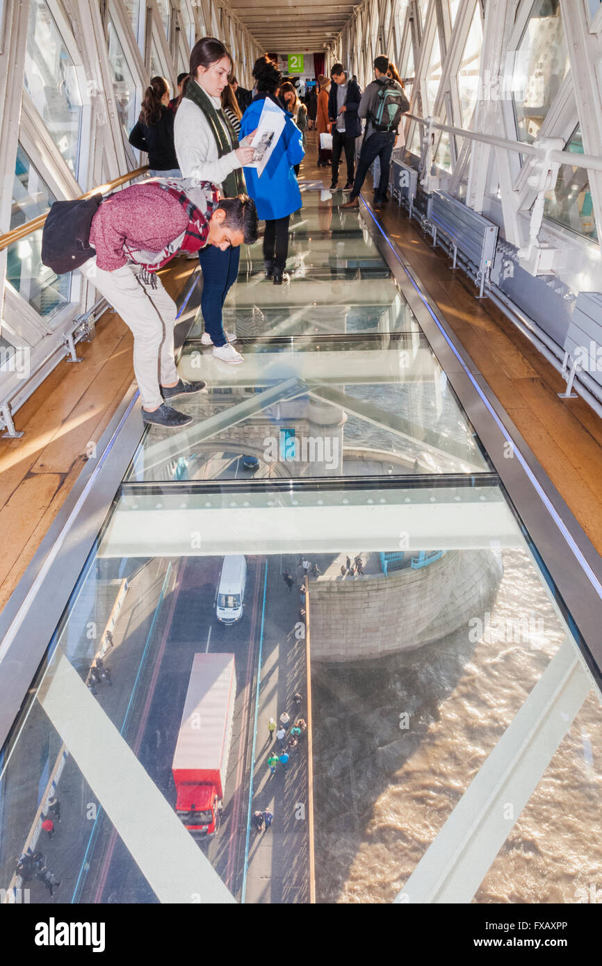 England, London, Tower Bridge, Interior Glass Walkway Stock Photo - Alamy