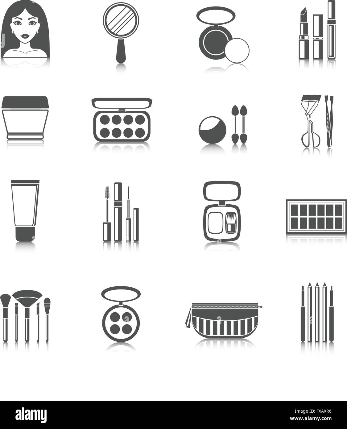Makeup Icons Black Stock Vector Image & Art - Alamy