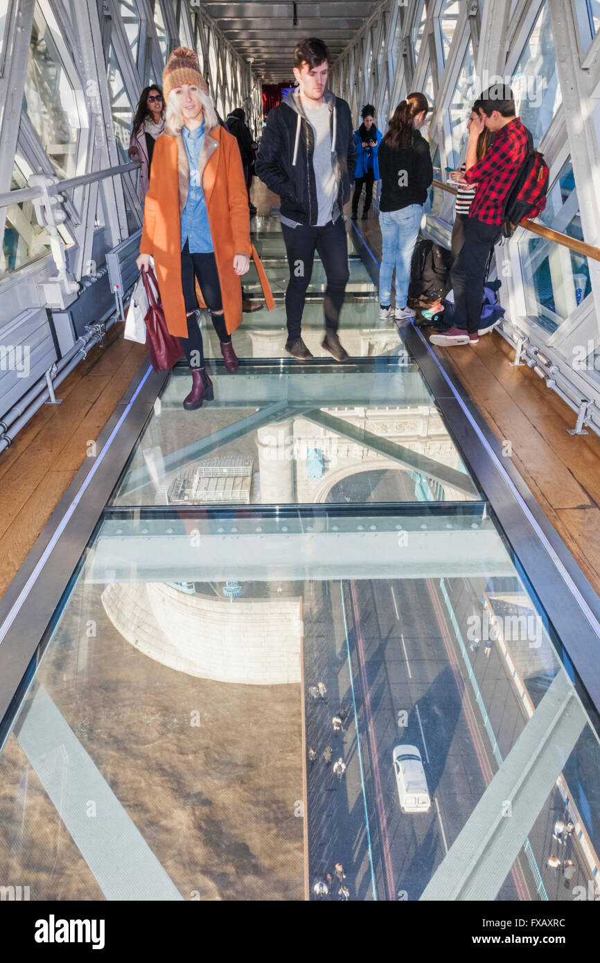 England, London, Tower Bridge, Interior Glass Walkway Stock Photo - Alamy