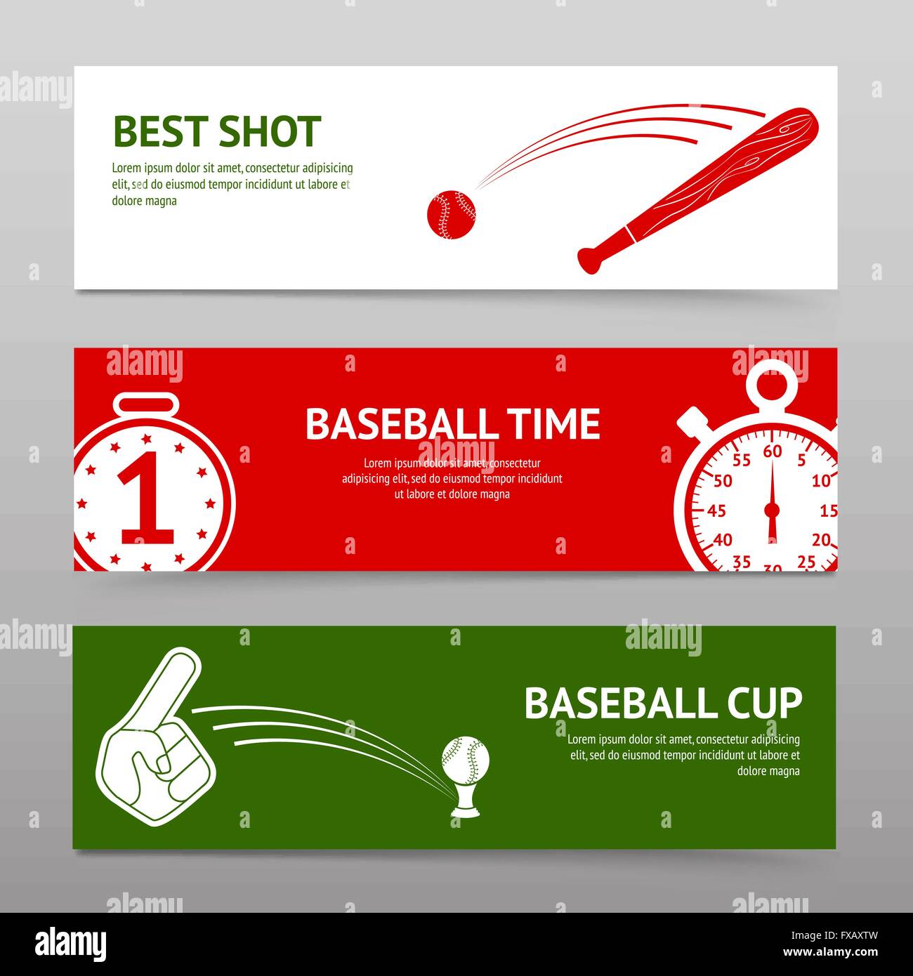 Baseball Banners Set Stock Vector Image & Art - Alamy