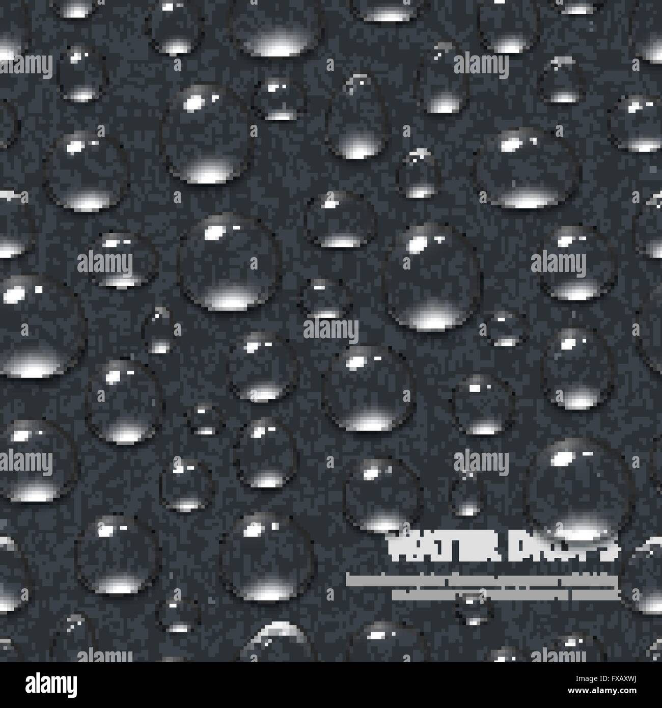 Water drop background black surface with drops Stock Vector Images - Alamy